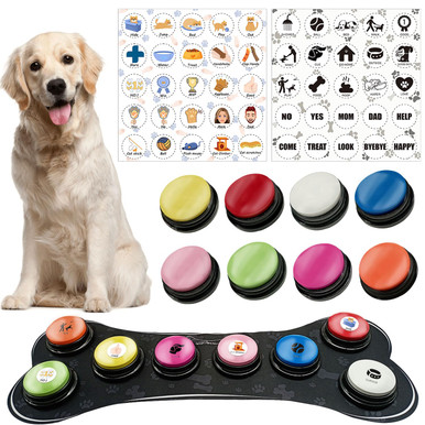 KiViRap Set of 8 Colors Dog Buttons with Rubber Mat,Dog Recordable ...