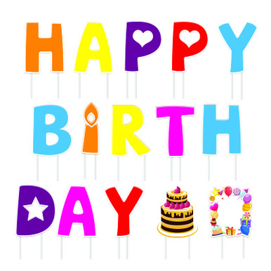 Happy Birthday Yard Signs with Stakes for Adults and Kids, 15pcs 15 ...