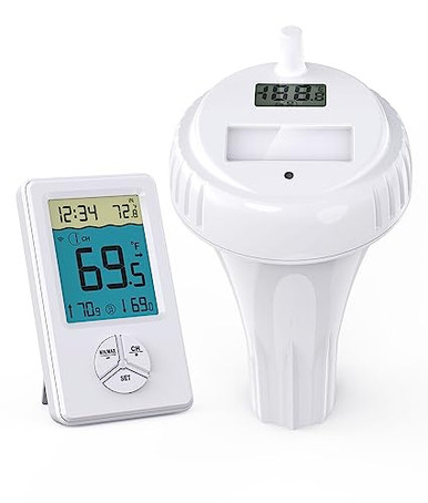 Pool Thermometer,BeiXun Wireless Floating Pool Thermometer Set,IPX7 ...