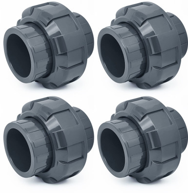 4PCS PVC Union Coupling Pipe Fitting, 1/2 Inch PVC Slip Union, PVC ...