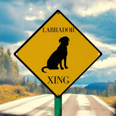 Caution Labrador Dog Xing Retro Street Hanging Sign Labrador Crossing ...