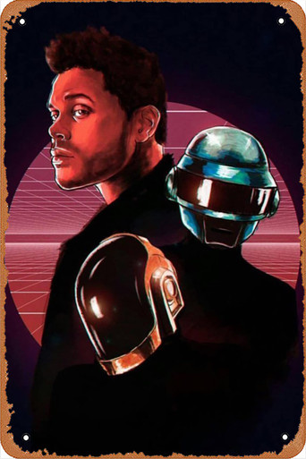 Daft Punk Poster Band Poster (9) Metal Sign Retro Wall Decor for Home ...