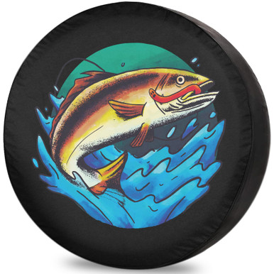 Trailer Spare Tire Cover Fish Worm Water Protectors for Trailer RV Van ...