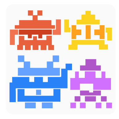 FINGERINSPIRE Space Invaders Stencil 11.8x11.8 inch Hollow Out Block ...