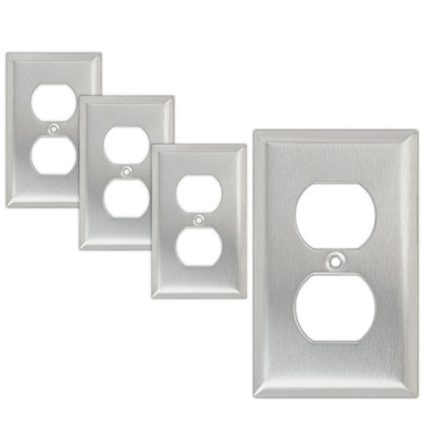 Stainless Steel Duplex Outlet Covers, Metal Wall Plates for Electrical ...