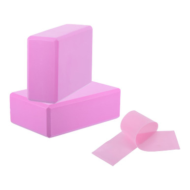 PATIKIL Yoga Blocks & Resistance Band Set, 2 Pack High-Density EVA Foam ...