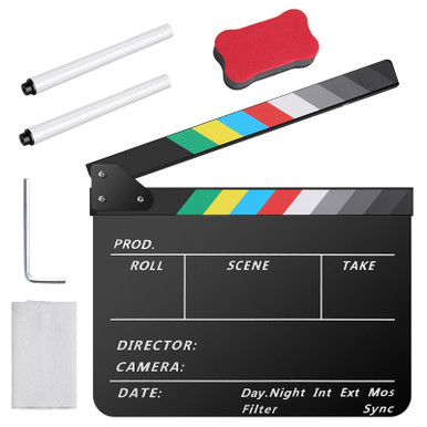 Temery Acrylic Film Clapper Board -12 x 10in Film Slate Clapperboard ...