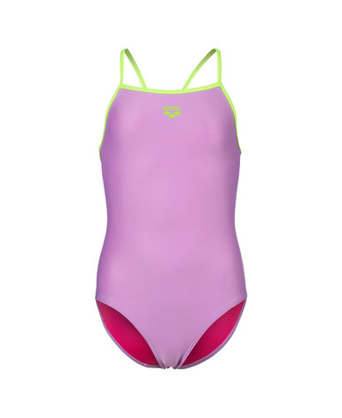 Arena Girls Feel Light Drop Back Solid Swimsuit, Lilac/Soft Green, 10 ...