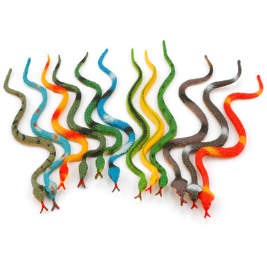 12 Pieces Fake Snakes Plastic Snakes Rain Forest Rubber Snakes ...