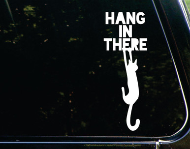 Hang in There (with Cat) - for Cars Funny Car Vinyl Bumper Sticker ...