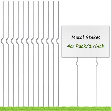 40 Pack Yard Sign Stakes Metal, Remiawy 17 Inch Yard Sign Holder Stand ...