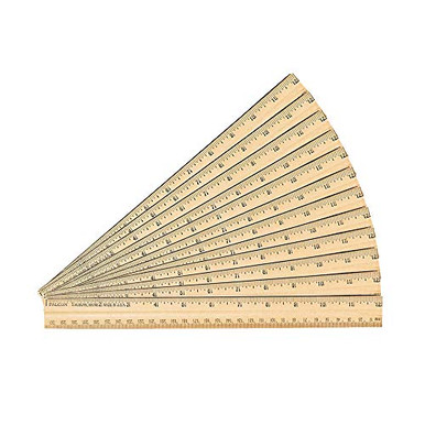 ETA hand2mind 12-Inch Wood Ruler with Double Beveled Metal Edge for ...