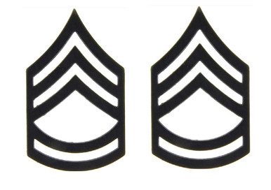 United States Army SFC E7 Insignia of Rank 1.25" Black Lapel Pins (Set ...