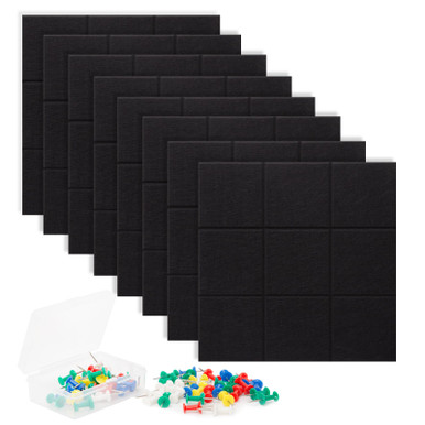 8 PCS Felt Wall Tiles,11.8"x11.8"Self-Adhesive Vision Board, Large Felt ...