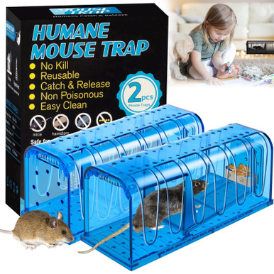 Humane Mouse Traps Indoor Outdoor, No Kill Mouse Traps,Reusable Rat ...