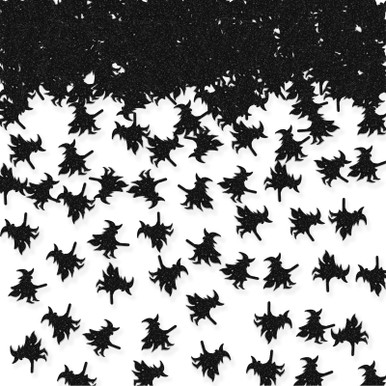 100pcs Witch Confetti, Black Glitter Magic School Table Confetti for ...