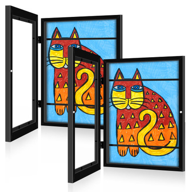 [2-Pack] Kids Art Frames, Black Artwork Display Storage Frame for Wall ...