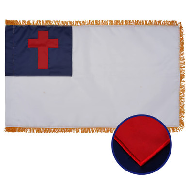 AZCOVER Christian Flag, 3x5 Ft Christian Flag with Gold Fringe ...