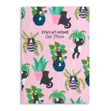 CENTRAL 23 Pink Notebook College Ruled - Stay At Home Cat Mum - A5 ...