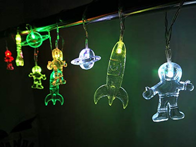 Lolipapa Spaceship Astronaut Saturn Rocket String Lights Battery ...