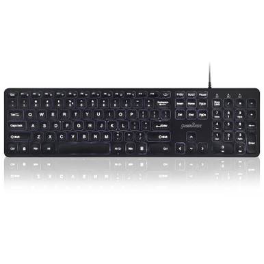Perixx PERIBOARD-331 Wired Backlit USB Keyboard, Slim Design with Big ...
