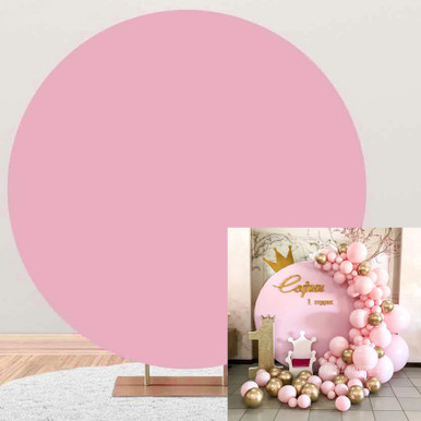 6.5ft Pink Round Backdrop Covers Circle Background, Polyester Fabric ...