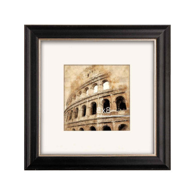 WYNCO 8x8 Black Silver 2 Tone Vintage Retro Picture Frame, Hand Crafted ...