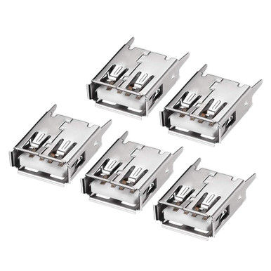 uxcell PCB USB Connector Type-A Female Jack 4 Pin Vertical Straight ...