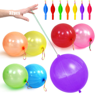 32PCS Punch Balloons Thickened Latex Punching Balloon Assorted Color ...