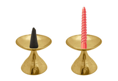 Satvik 2 Inch Pure Brass Keel Dhoop Stand Candlestick Holder Incense ...