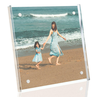 HELPLEX Picture Frames, 1 Pack 4x4 inch Acrylic Picture Frame Clear 4 x ...