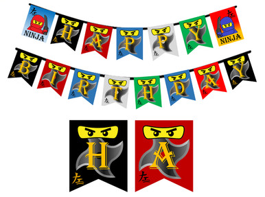 Vision Licensed Ninja Party Supplies Large Happy Birthday Banner Sign 6 ...