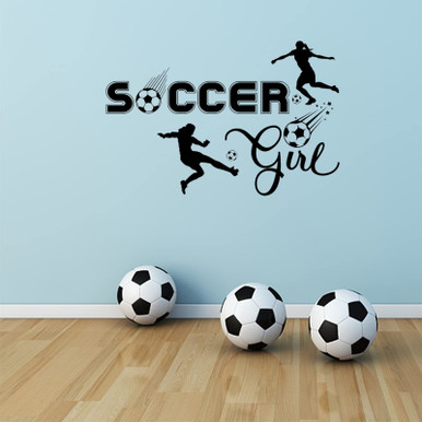 PLIGREAT Soccer Girl Quotes Wall Stickers, Peel and Stick Wall Decals ...