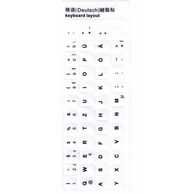 German Replacement White Color Keyboard Sticker, Eco Friendly Skin ...