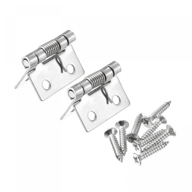 uxcell Spring Loaded Hinges, 1" 304 Stainless Steel Self Closing Hinge ...