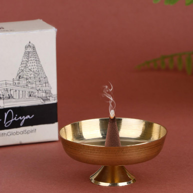 Satvik 1 Inch Pure Brass Keel Dhoop Stand Candlestick Holder Incense ...