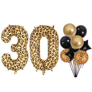 Leopard Print Number 30 Balloons Kit Birthday Party Decorations Cheetah ...