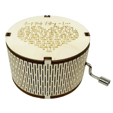Youtang Can't Help Falling in Love Wood Music Box, Round Antique Laser ...