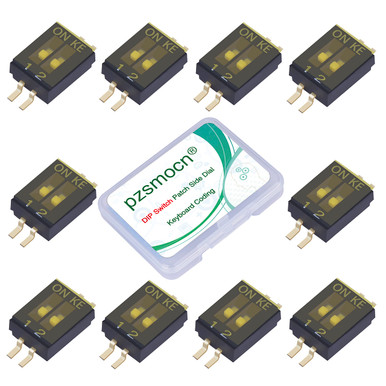 Pzsmocn 10 Pieces DIP Switch SMT Patch 1.27 mm Pitch, 2 Position / 4 ...