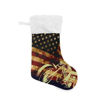 Qilmy Christmas Stockings Large Candy Skull Motorcycle American Flag ...