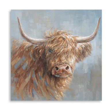Highland Cow Pictures Wall Art: Animal Highland Cattle Stretched and ...