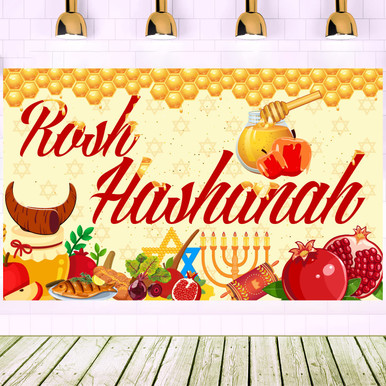 Large 71" X 43" Rosh Hashanah Backdrop, Rosh Hashanah Decorations, Rosh ...