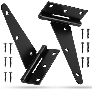Suemisi Gate Hinges for Wooden Fences Heavy Duty,6 Inch Black Shed Door ...