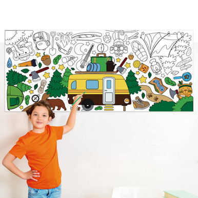 Haooryx Giant Camping Themed Coloring Poster 4.6 x 2ft Jumbo Coloring ...