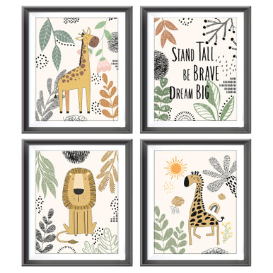 Stand Tall Be Brave Dream Big Woodland Tropical Jungle Animal Giraffe ...
