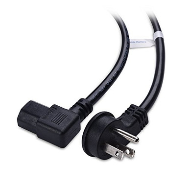 Cable Matters 2-Pack 16 AWG Low Profile Right Angle Power Cord (Power ...