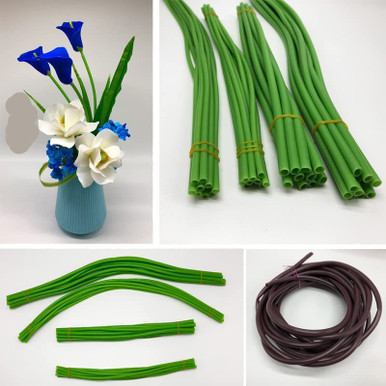 30 Tubes Green Tubing Roll for Bundling Artificial Flower Stems, 12 ...