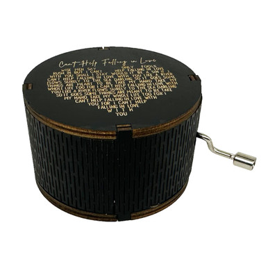 Youtang Can't Help Falling in Love Wood Music Box, Round Antique Laser ...