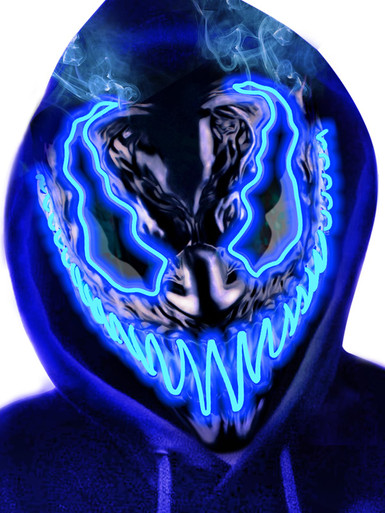 Quanquer Halloween Mask LED Light Up Mask for Adults Kids, Unique Neon ...