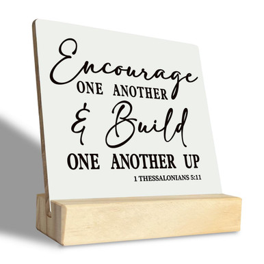 Christian Plaque, Plaques Gift with Wooden Stand, Decorative Wood Table ...